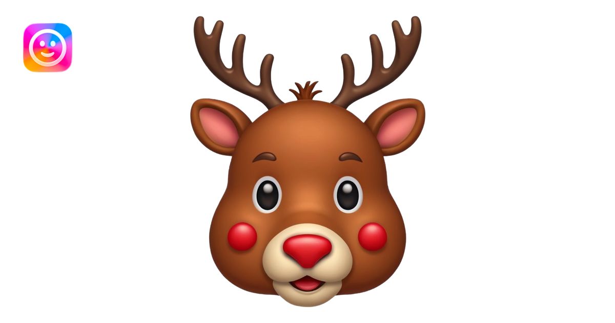 Christmas reindeer face simple emoji | AI Emoji Generator