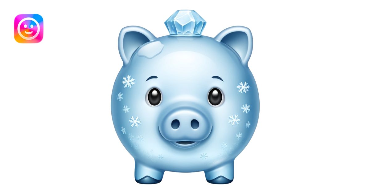 Ice Piggy bank emoji | AI Emoji Generator