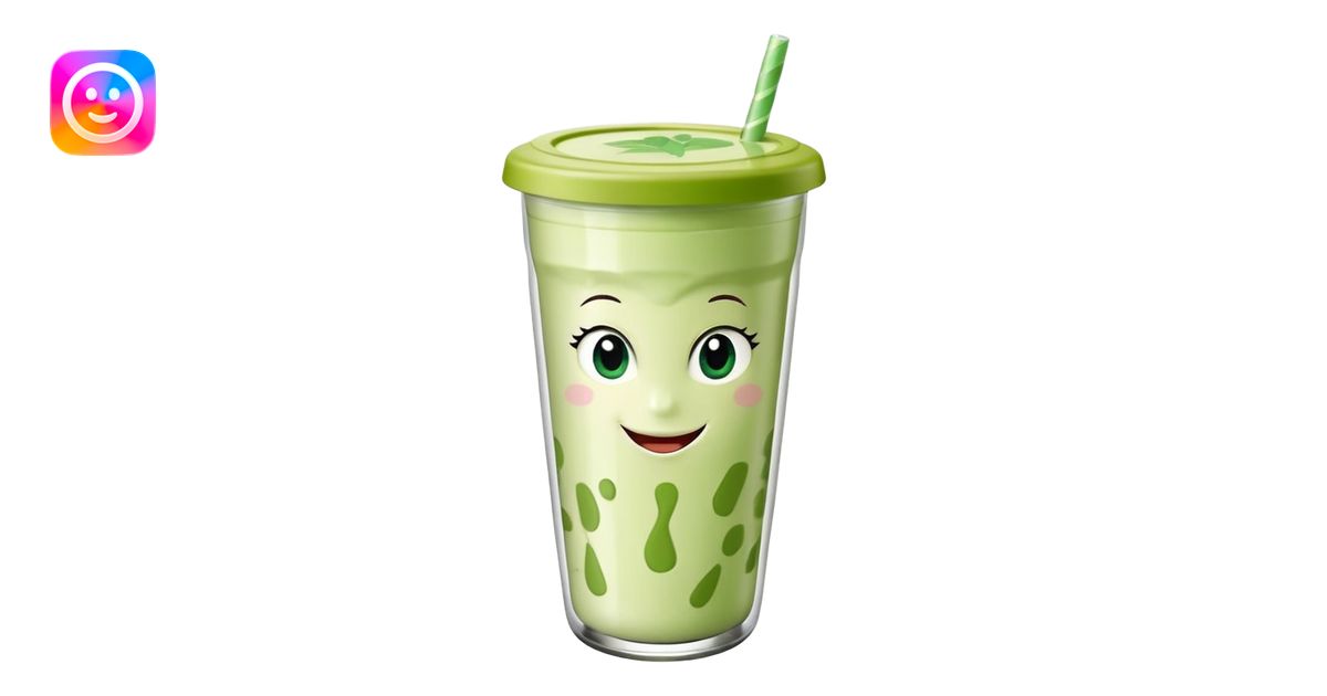 un vaso de batido animado, de caricatura, con tapa y pitillo, que tenga ...