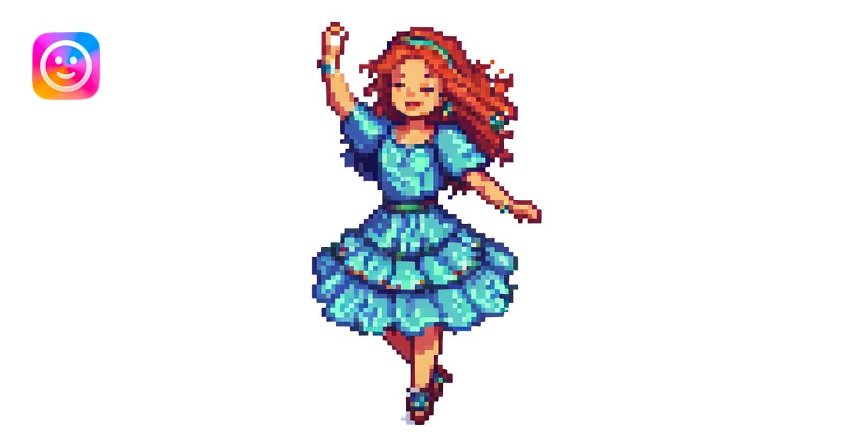 a dancing woman dancing joyfully pixel art style illustration | AI ...