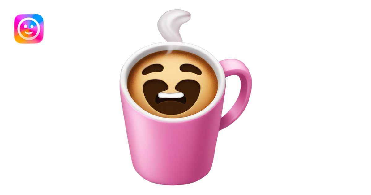 Coffee in a pink cup emoji | AI Emoji Generator