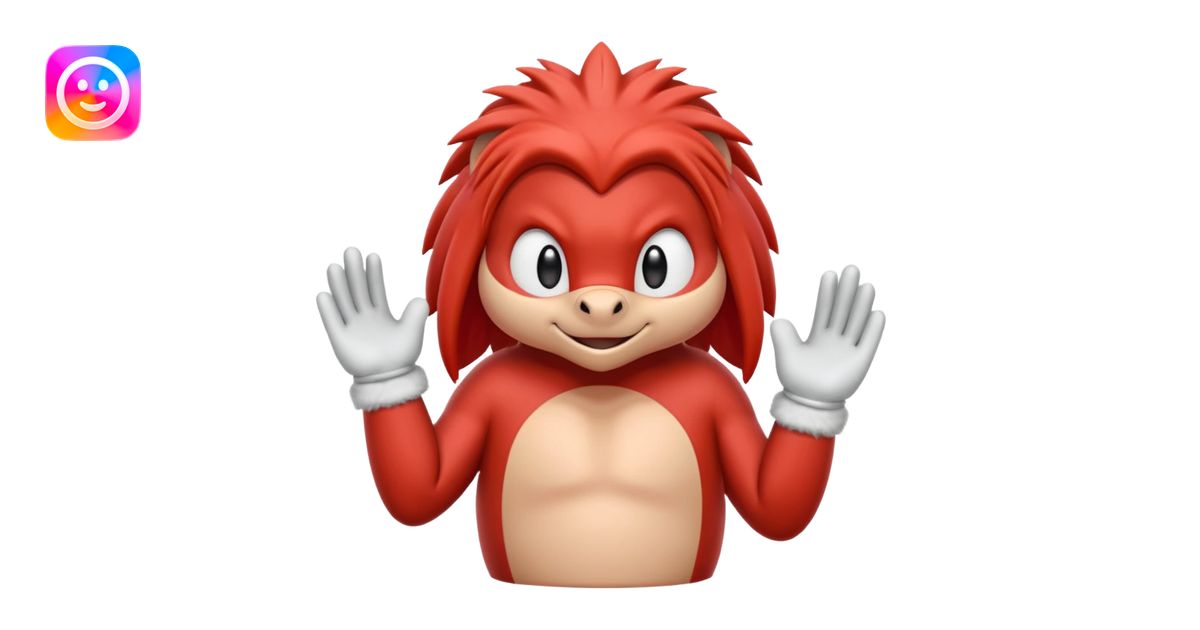 Sonic the hedgehogs friend knuckles a red animal with peach arms and ...