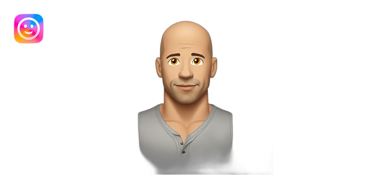 vin diesel cartoon wearing henley emoji | AI Emoji Generator