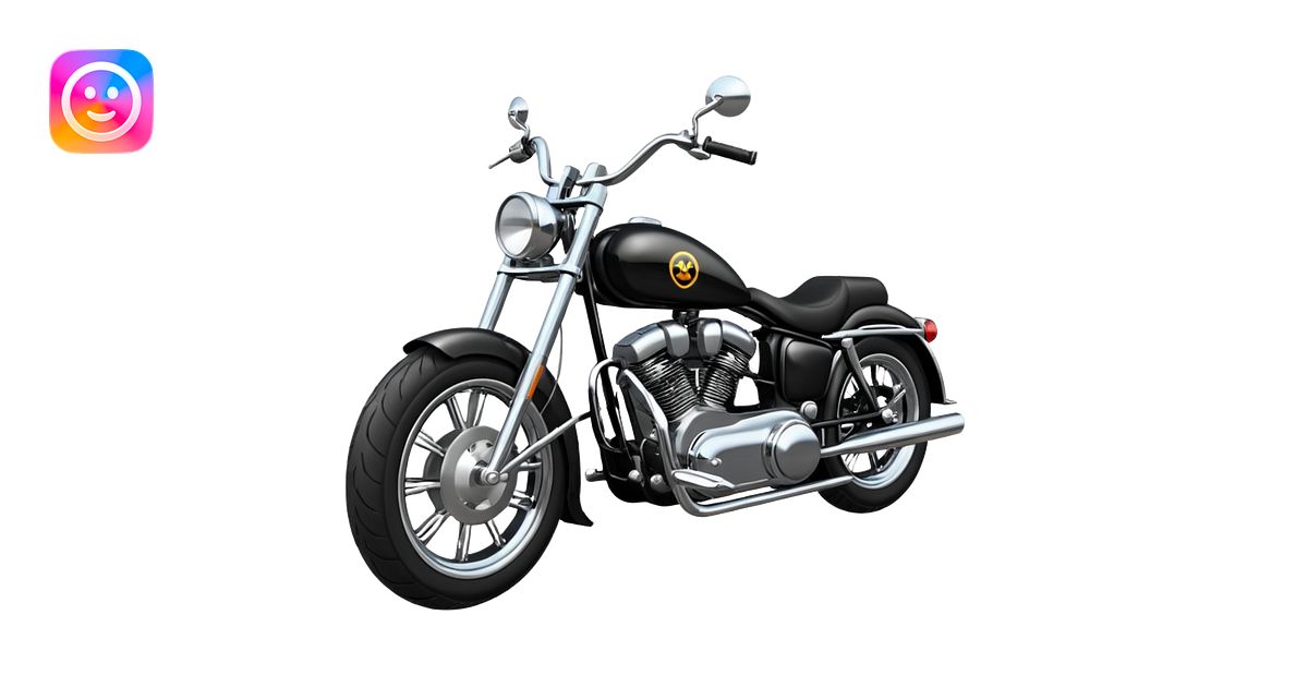 Tandem axle motorcycle (two wheels one in front of the other) emoji ...