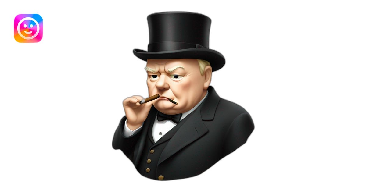 Churchill smoking a cigar emoji | AI Emoji Generator