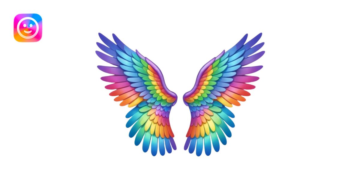 tiny rainbow angel wings. cute Tony left and right rainbow angel wings ...