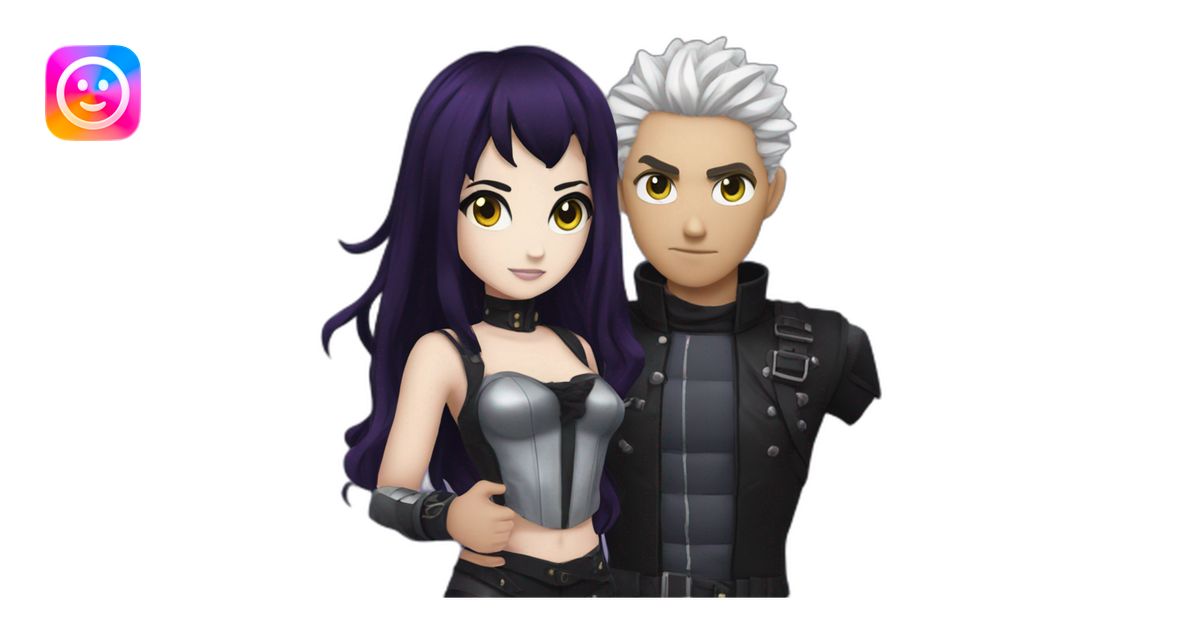 Jojo byzarre adventure with goth girl emoji | AI Emoji Generator