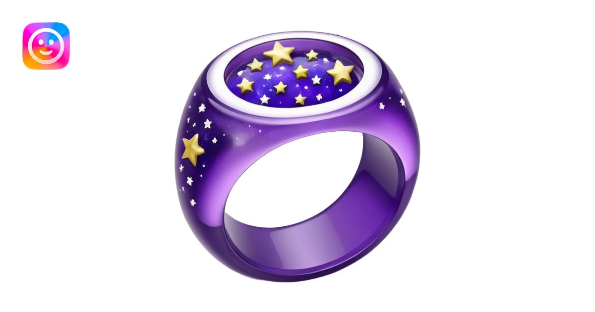 epoxy resin ring with space purple and stars motifs crystal emoji | AI ...