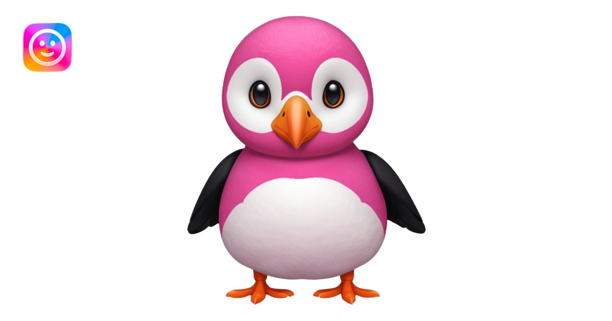 pink puffin stuffinf emoji | AI Emoji Generator