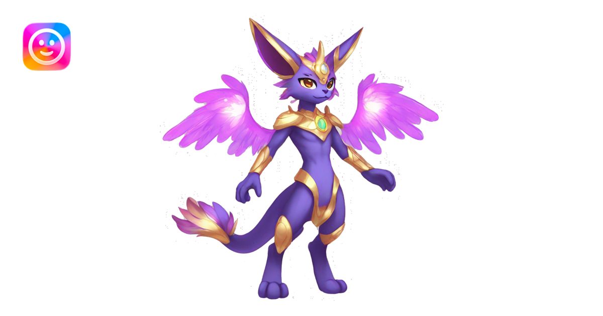 Anthro Sona Colorful Godly Celestial Shiny Fakemon Full Body emoji | AI ...