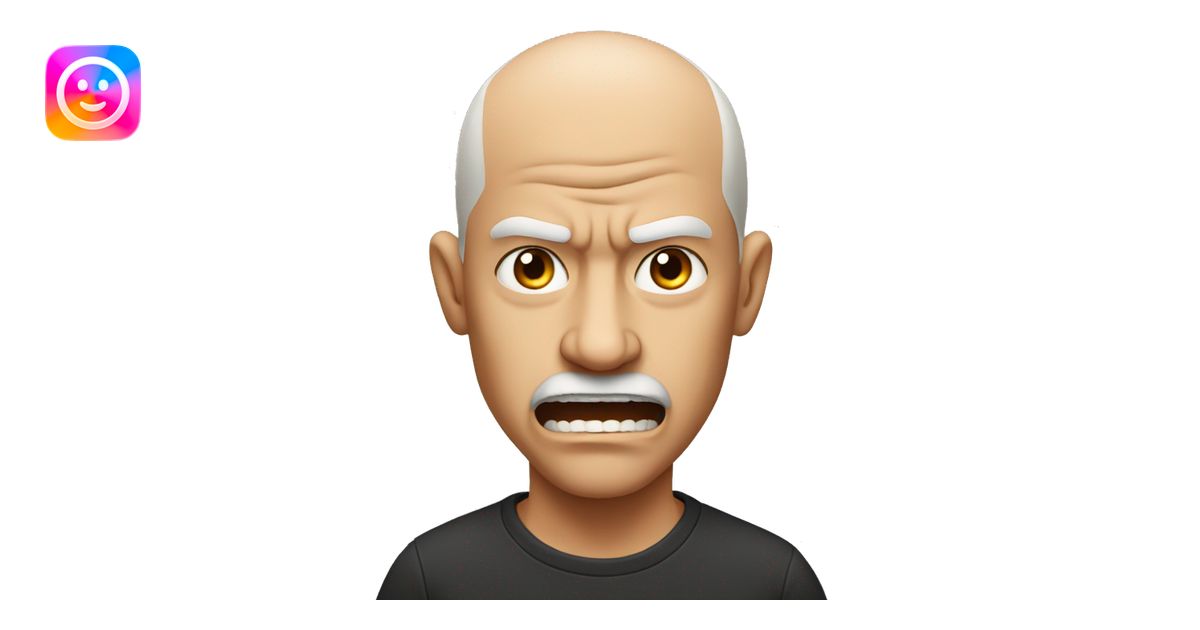 angry dad with one teeth And without hair emoji | AI Emoji Generator