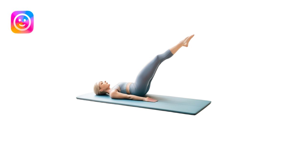 A person performing a Pilates exercise on a mat in a clean, modern ...