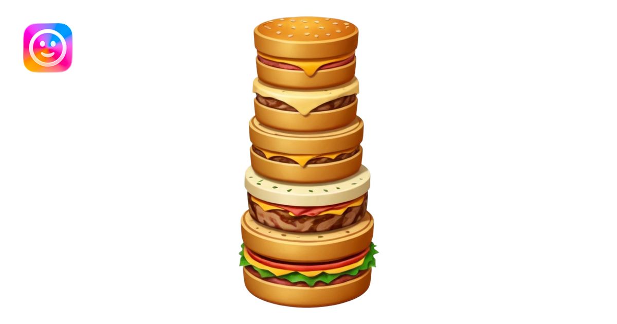 A savory food tower built from stacked meats emoji | AI Emoji Generator