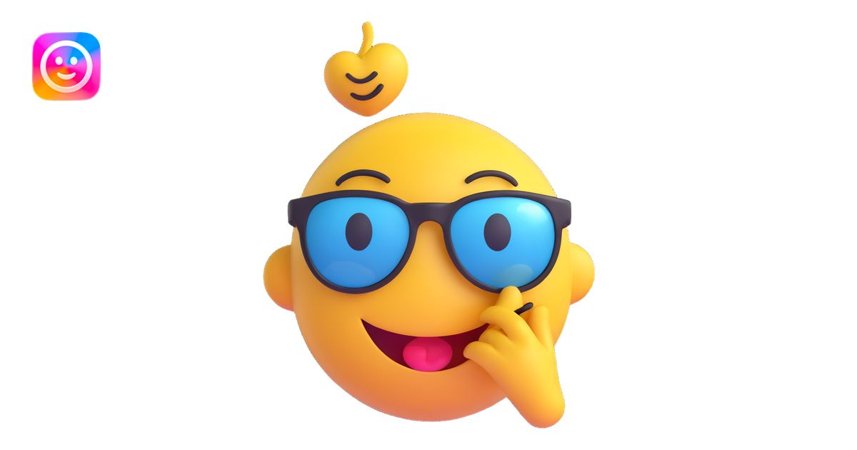 3D smiley emoji, nagy szempillás, napszemüvegben, puszit dobó emoji ...
