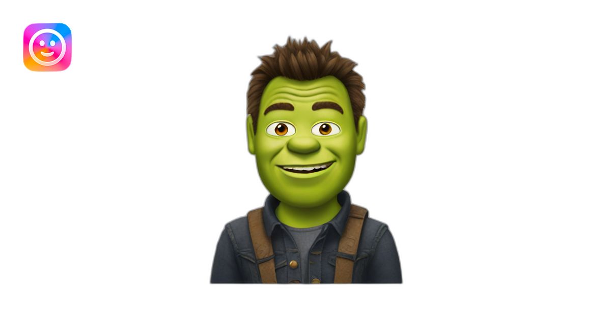 Shrek as rick astley emoji | AI Emoji Generator