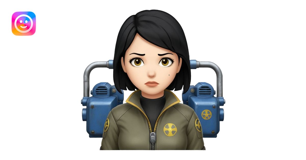 Lucy (black hair) from the Fallout TV show emoji | AI Emoji Generator