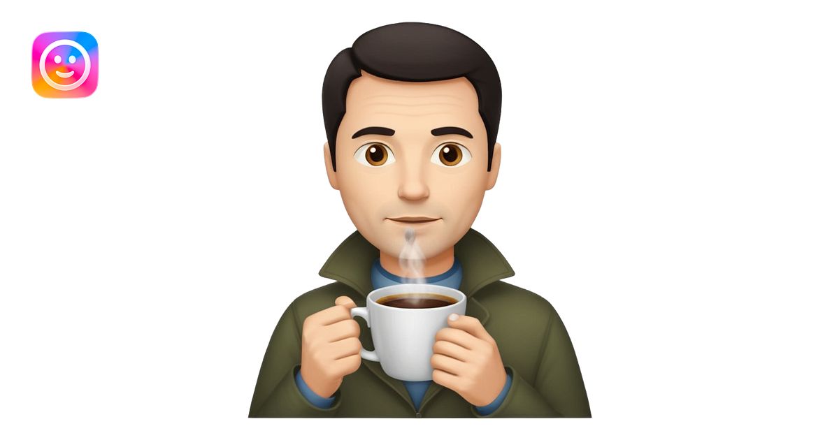 A handsome 45 year old white man with dark hair in a fog drinking a cup ...