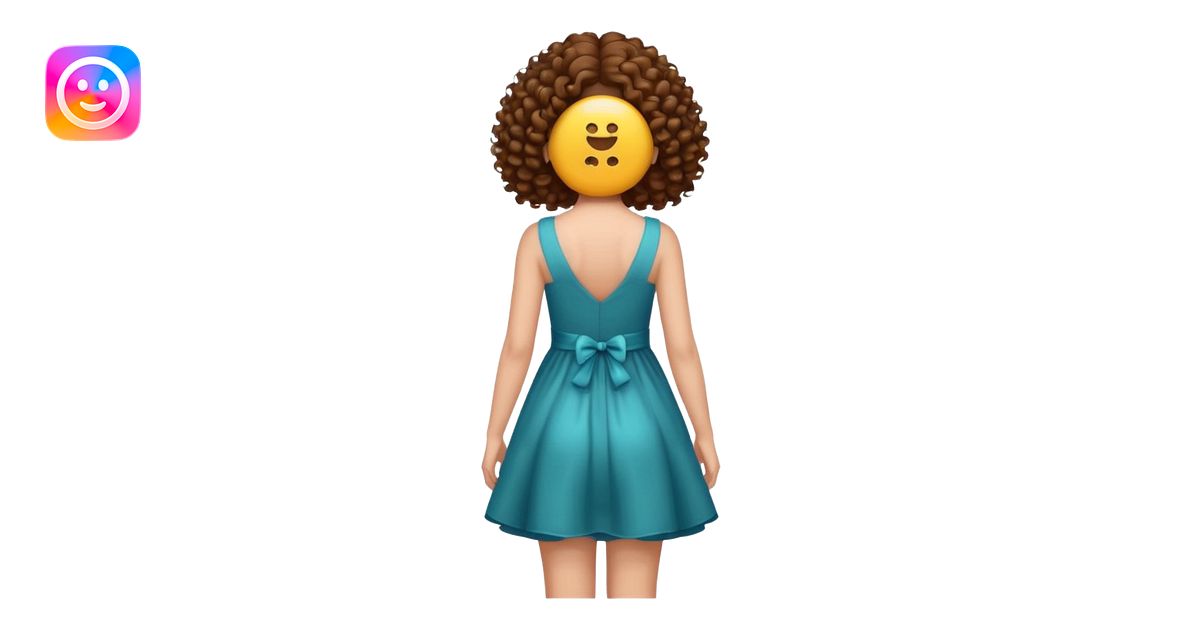 curly hair image of a girl in back view emoji | AI Emoji Generator