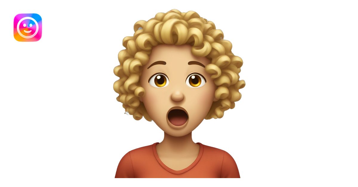 Curly Girl coughing emoji | AI Emoji Generator