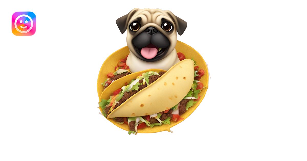 Pug eating tacos emoji | AI Emoji Generator