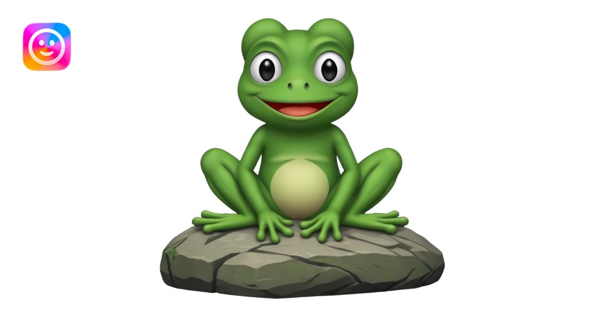 pepe the frog sitting on rock emoji | AI Emoji Generator