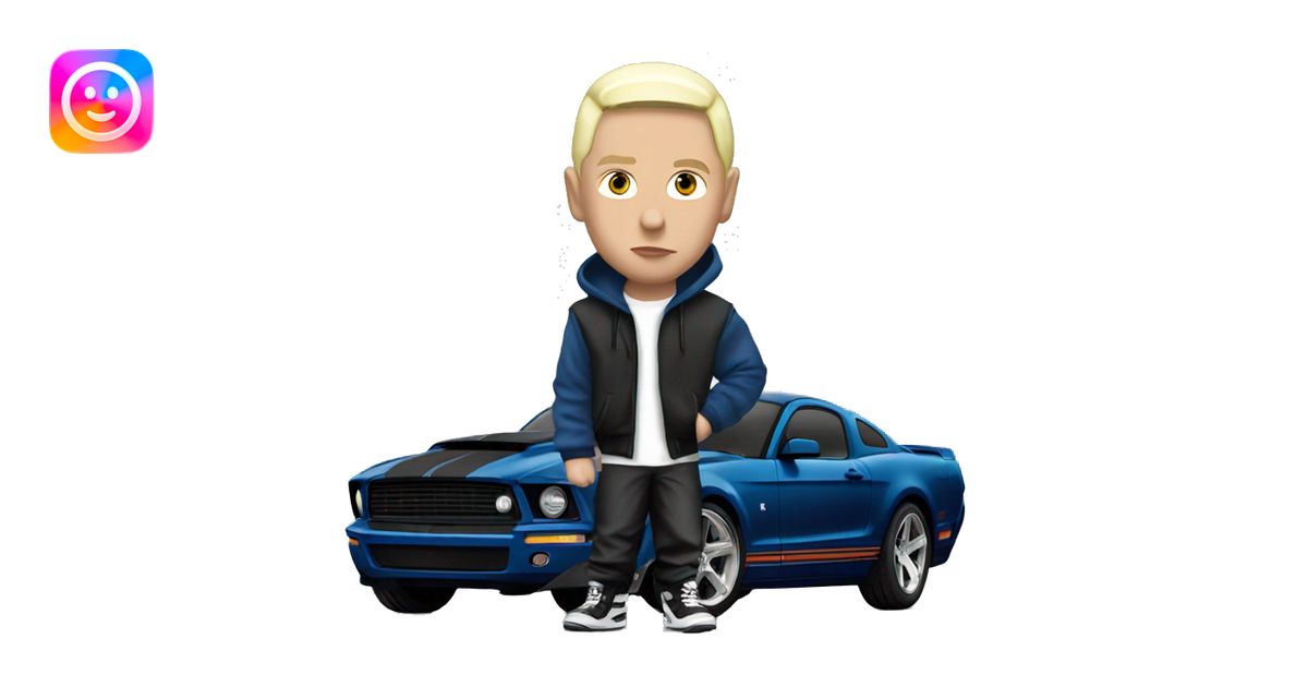 Eminem with mustang emoji | AI Emoji Generator