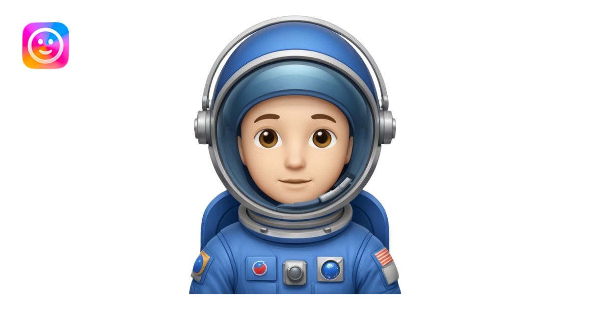 Engineer in an blue astronaut suit emoji | AI Emoji Generator