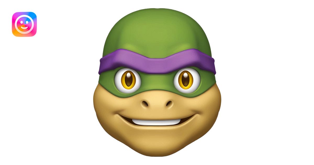 Donatello from Teenage Mutant Ninja Turtles, emoji style, head only ...