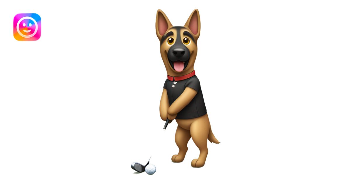 German shepherd golfing emoji | AI Emoji Generator