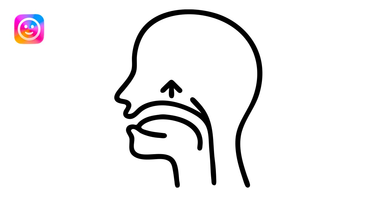 Diagram showing proper tongue posture for mewing technique, with arrows ...