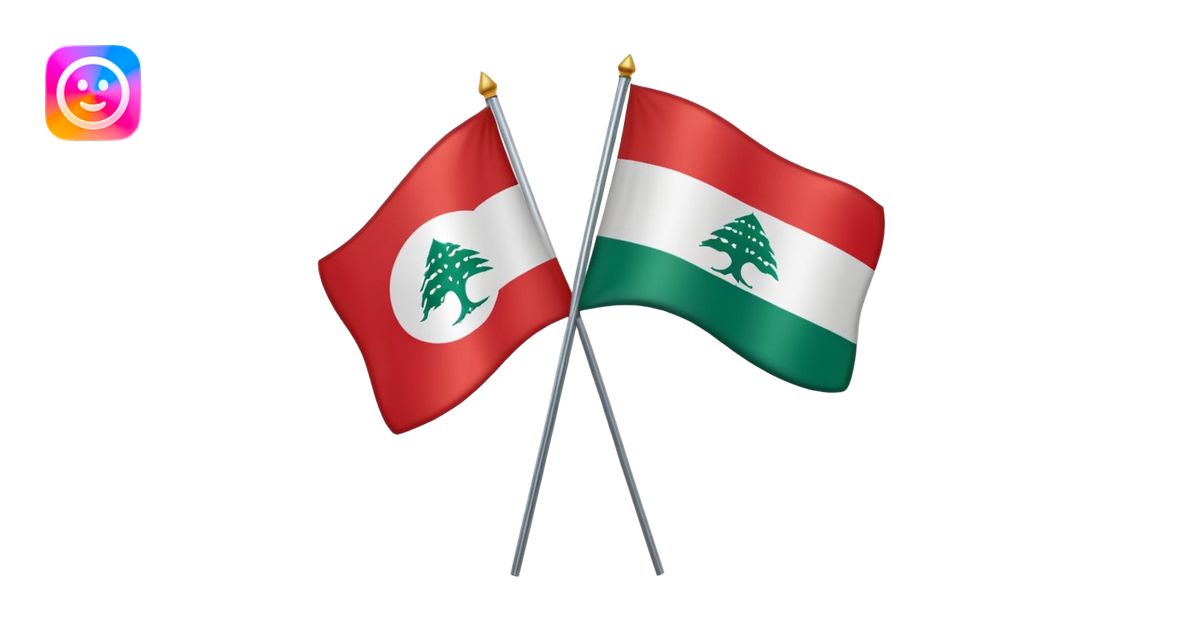 half the iraq flag and half the lebanese flag sticked together emoji ...