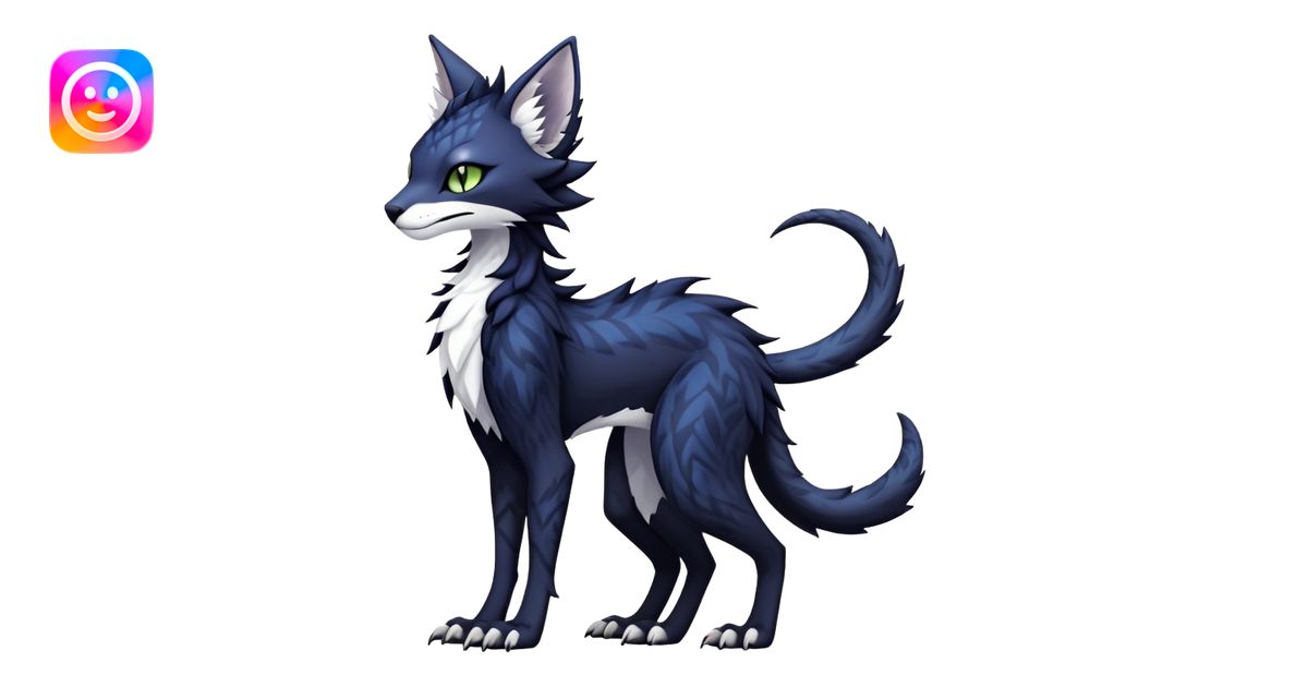 Kawaii dark edgy fantasy feline-vernid-sergal-fursona animal creature ...