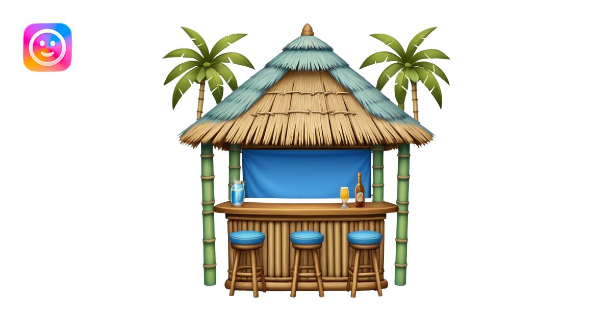 blue detailed tiki bar emoji | AI Emoji Generator