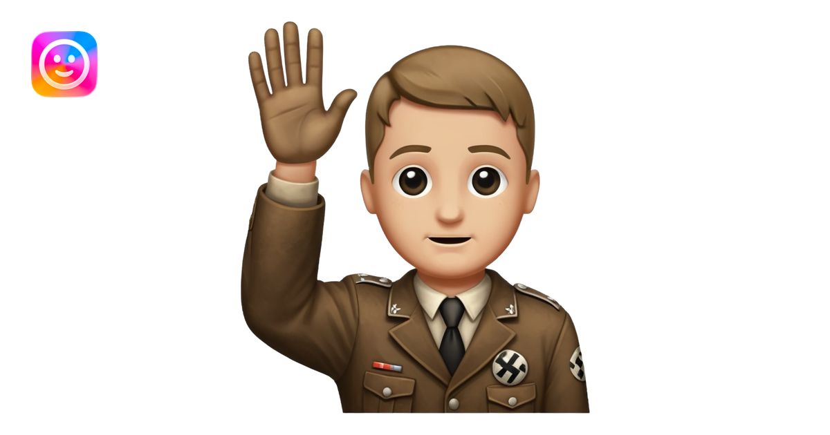 Nazi salut with nazi cross emoji | AI Emoji Generator