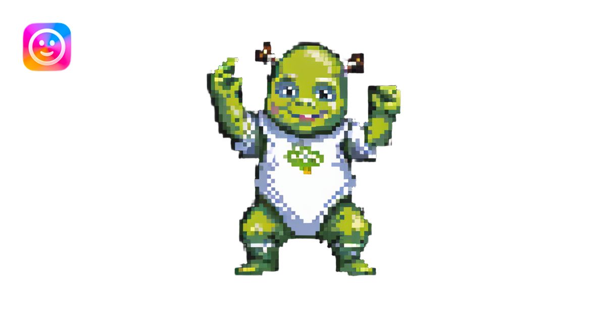 baby Shrek dancing illustration | AI Emoji Generator