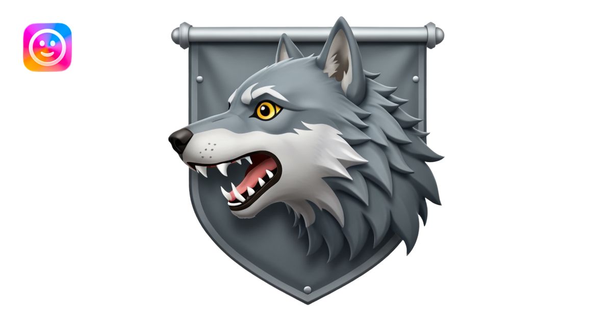 In game of thrones house stark banner wolf emoji | AI Emoji Generator