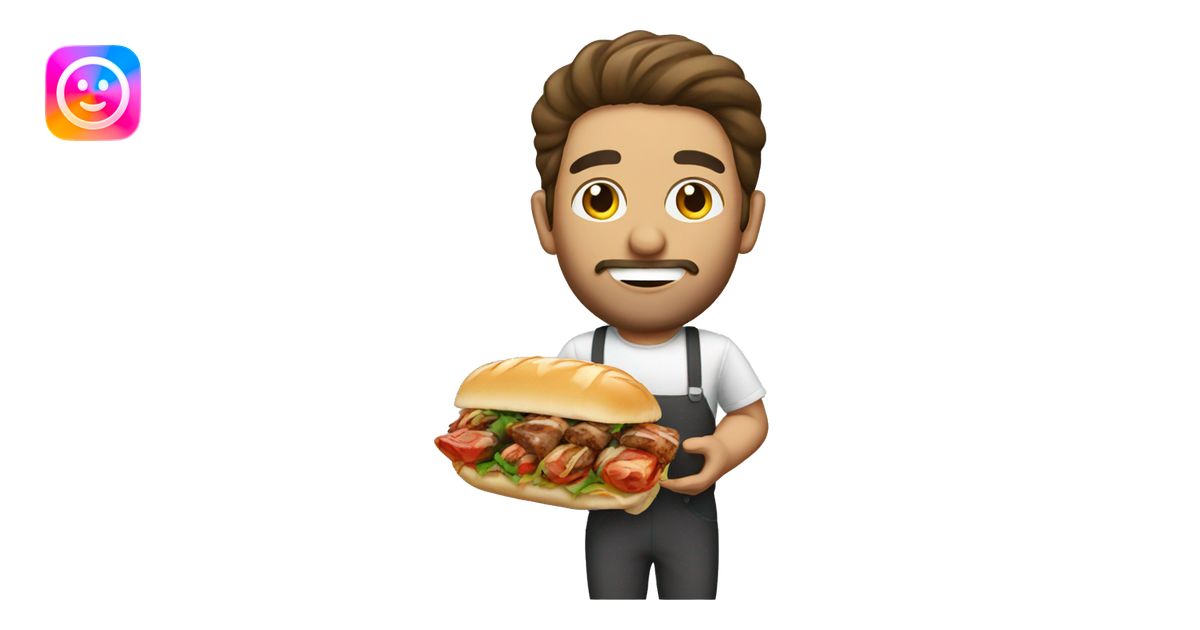 Italian guy with kebab emoji | AI Emoji Generator