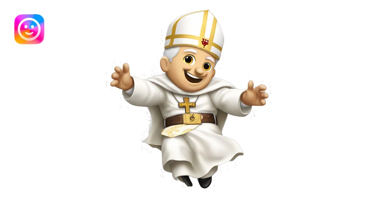 pope John Paul II jumping having text JP2GMD on his belt emoji | AI ...