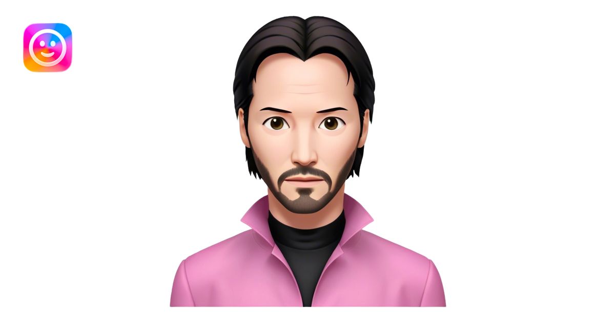 Keanu Reeves Neo Matrix pink emoji | AI Emoji Generator