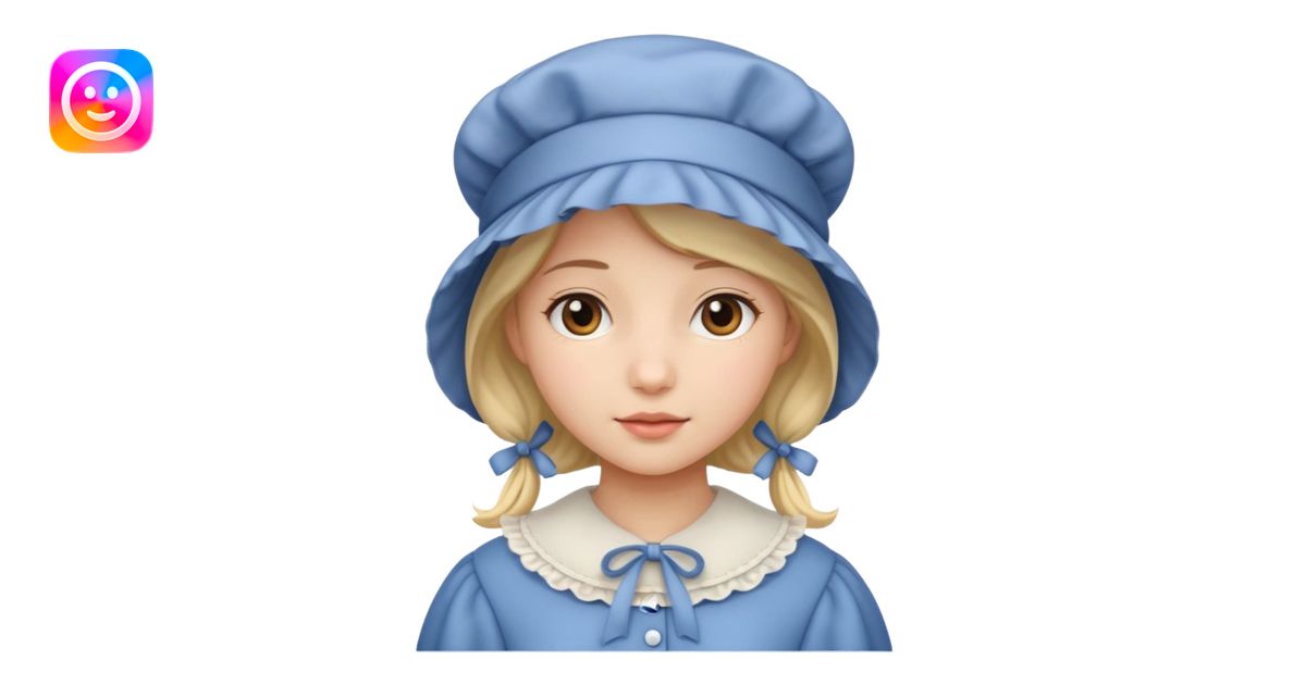 Girl wearing bonnet emoji | AI Emoji Generator