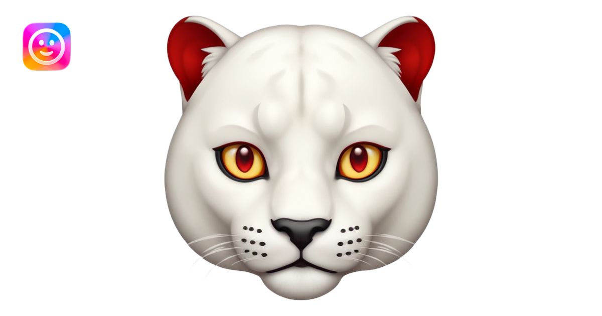 white panther emoji, with deep but bright red eye's. As one would see ...