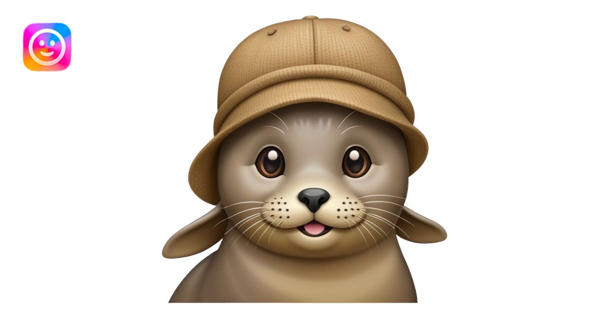 Seal with a hat emoji | AI Emoji Generator