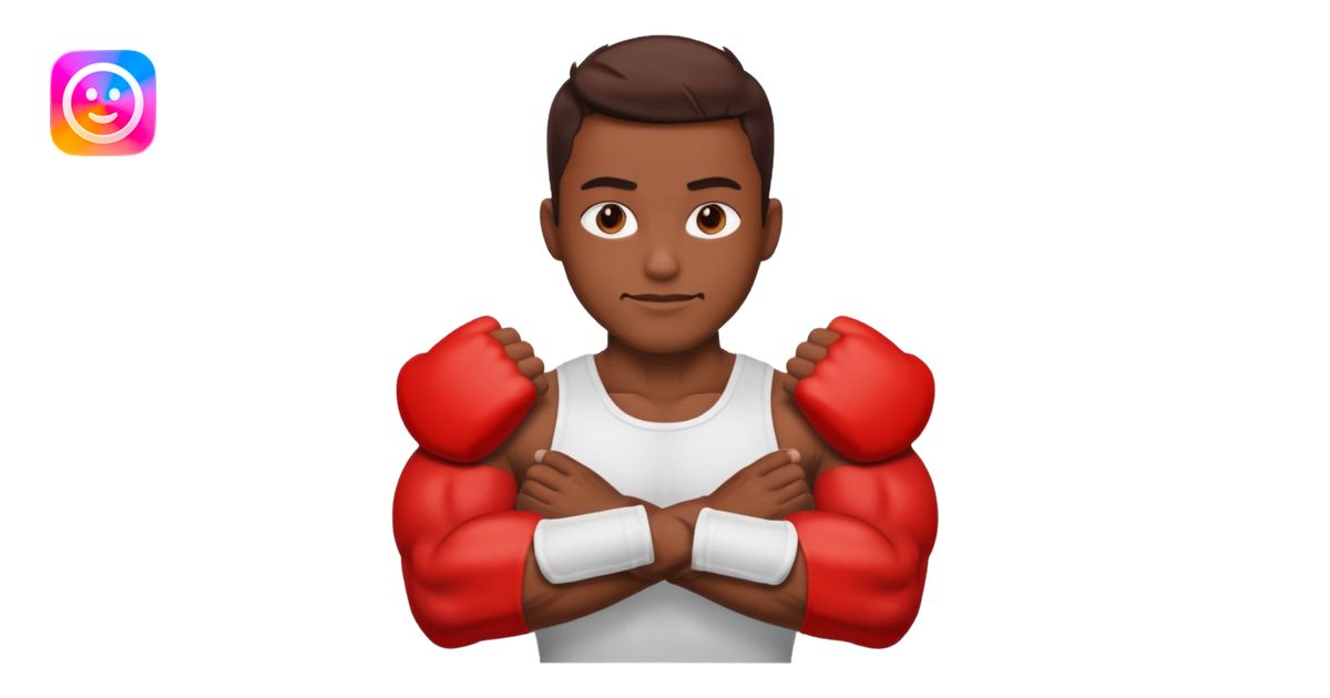 Brown posting hands with red arms emoji | AI Emoji Generator