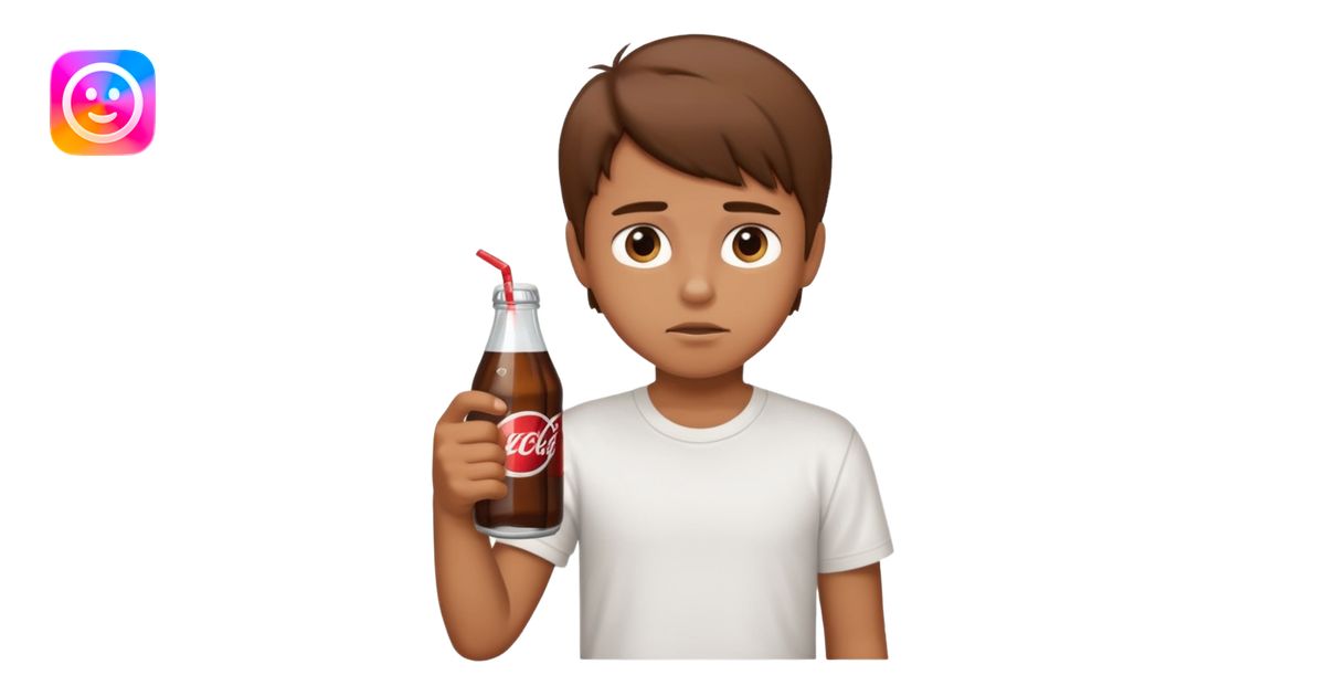 boy refusing a soda emoji | AI Emoji Generator