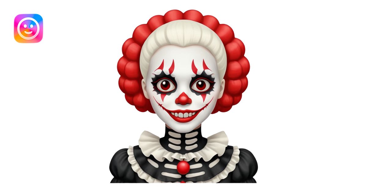 skeleton woman clown with makeup emoji | AI Emoji Generator