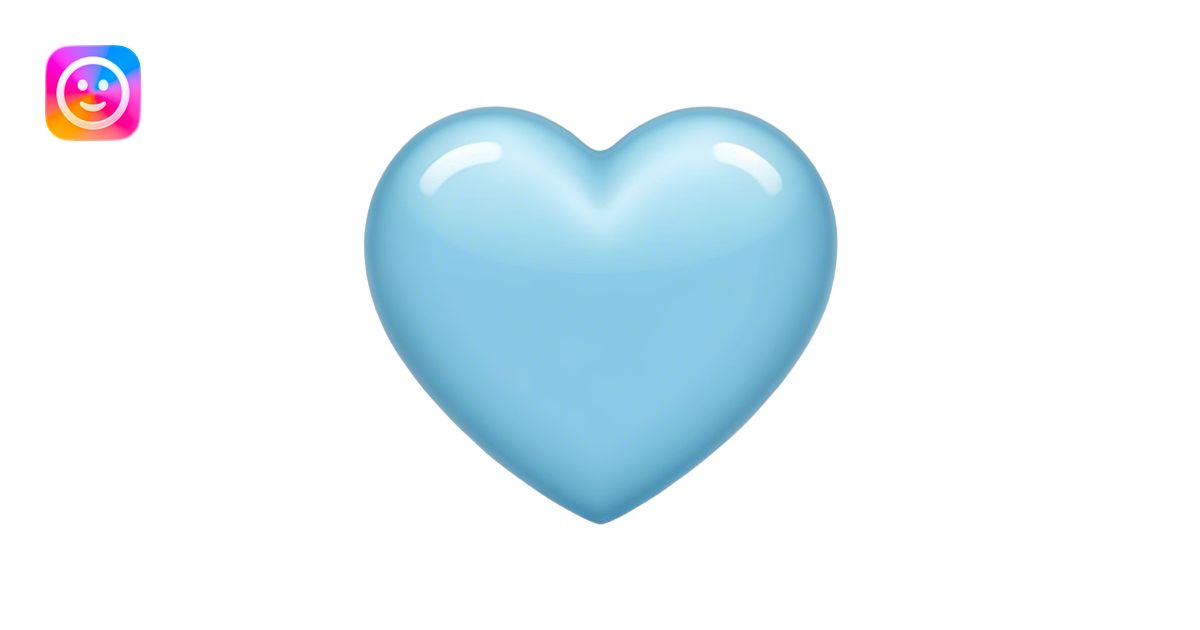 Light blue heart emoji | AI Emoji Generator