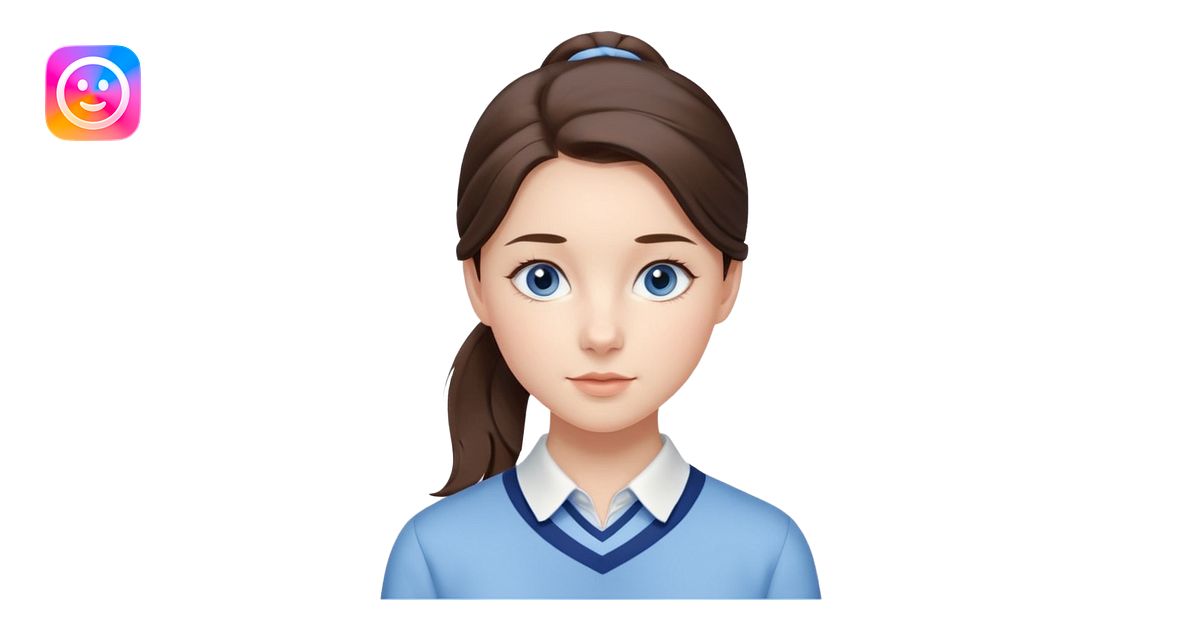 Realistic Student Portrait, with porcelain-like skin featuring a ...