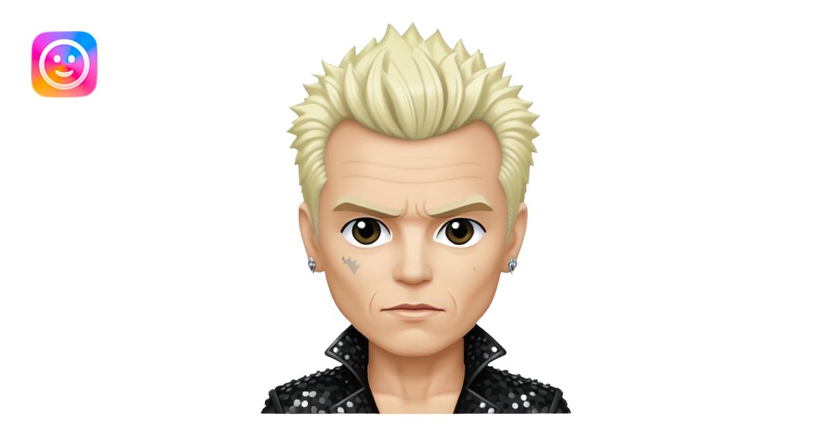 Billy Idol with platinum blonde hair, black sequin outfit emoji | AI ...