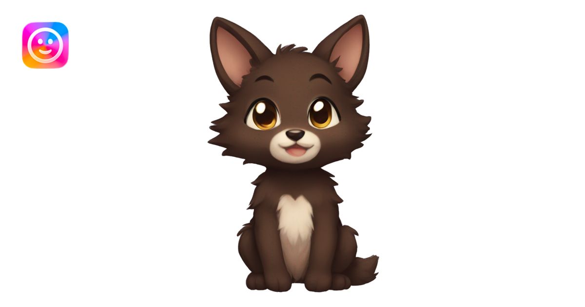 Anthro Shy Cute Chibi Dark Brown Furry Animal Anthro Sona emoji | AI ...