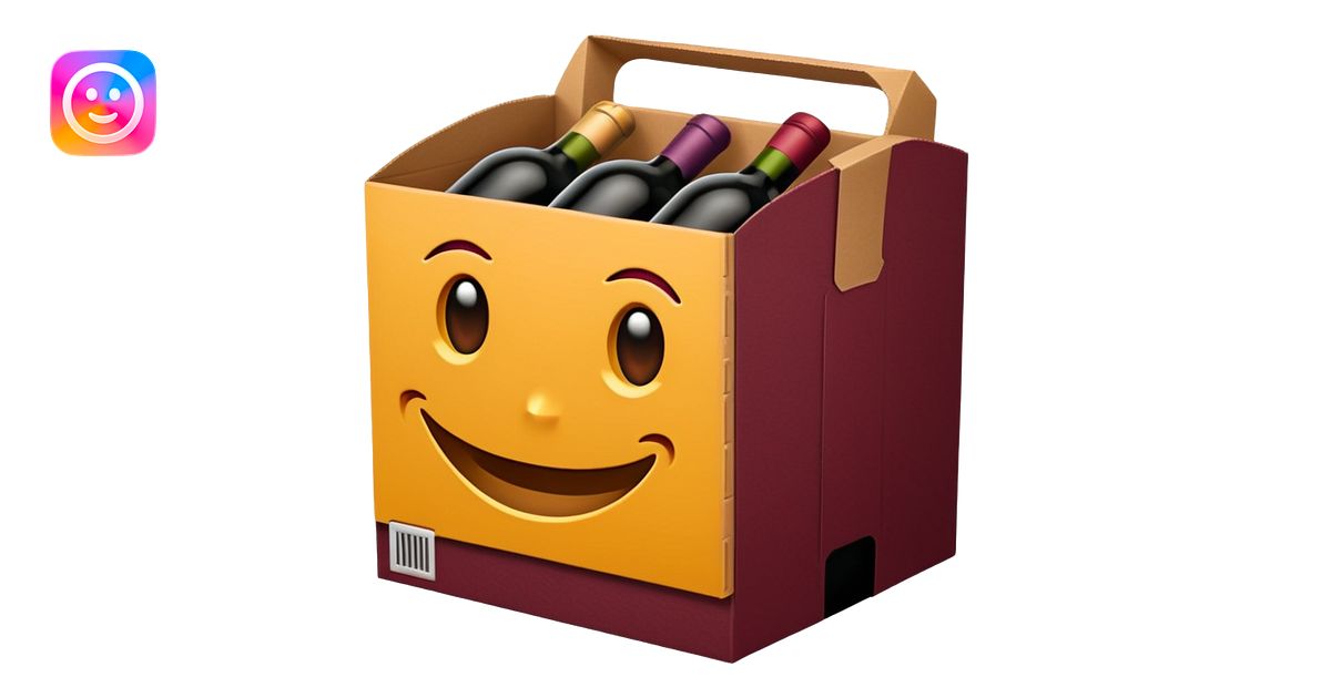 aesthetic emoji of an Amazon prime box. The box is wine color emoji ...